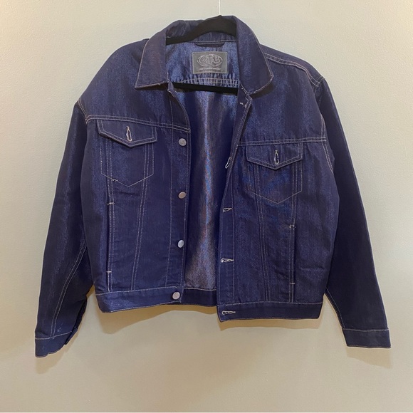 One Tough Brand | Jackets & Coats | Otb Shiny Blue Jean Jacket | Poshmark